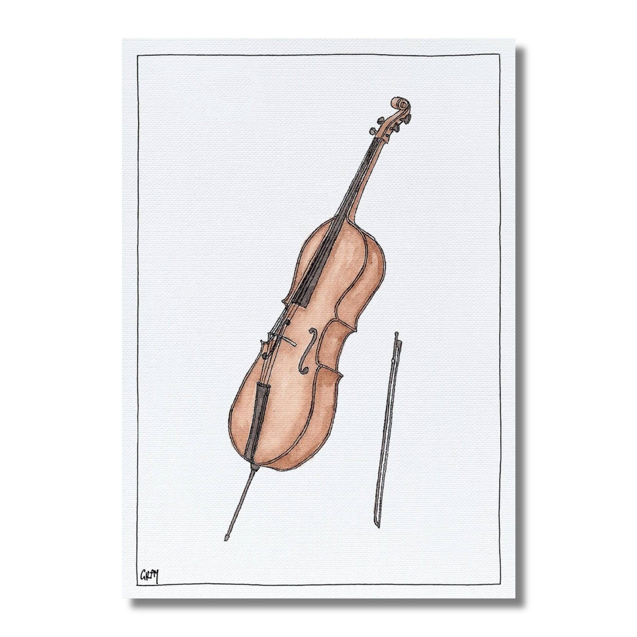Blank Card — Cello Illustration – The Symphony Store