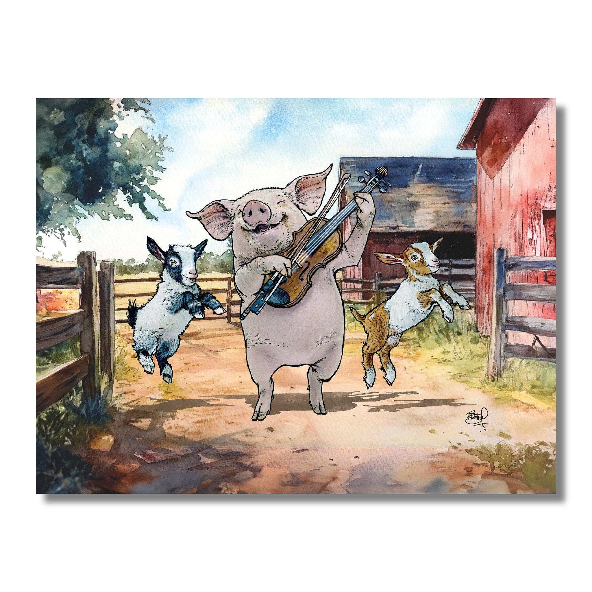 Blank Card — Fiddling Farm Animals – The Symphony Store